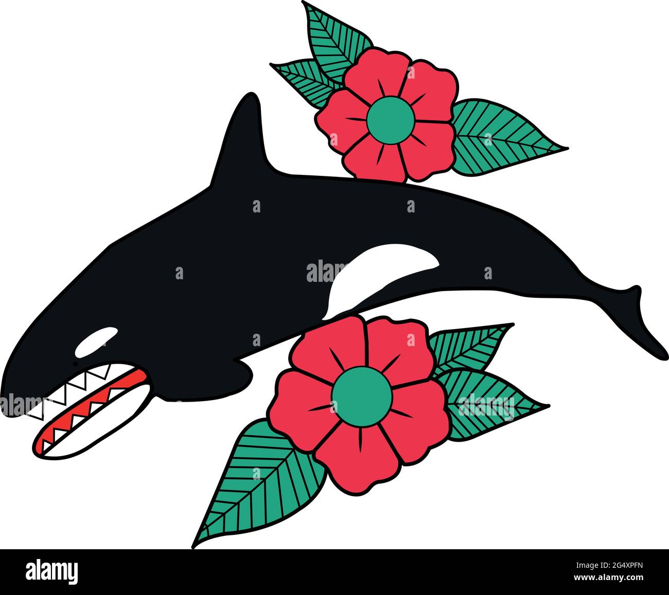 Killer Whale Traditional Tattoo