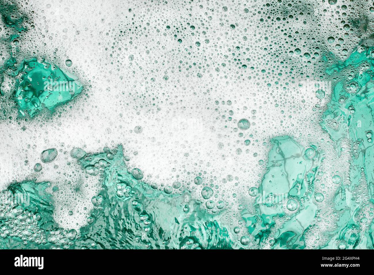 White foam clear blue water background closeup, sea ocean foam wave ...