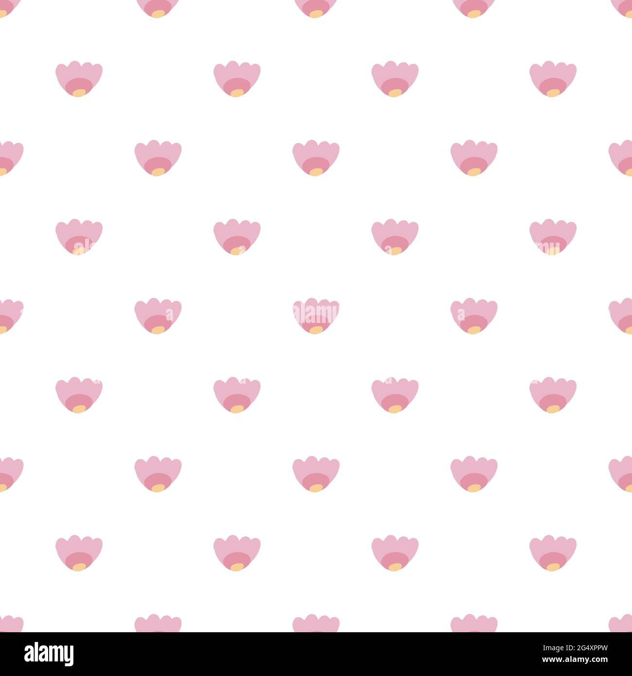 Simple seamless pattern with small pink flowers on a white background ...