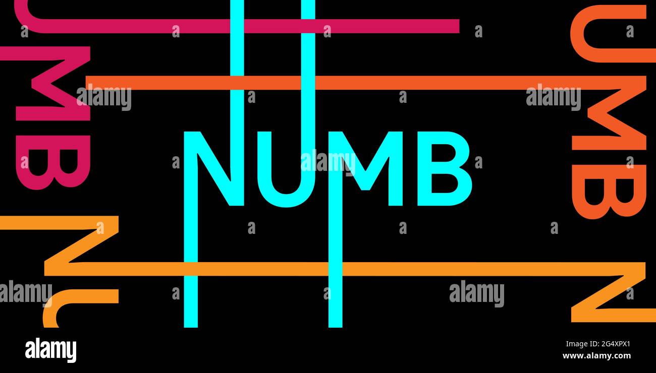 set of linear Vector typography phrase Numb text isolated circle in ...