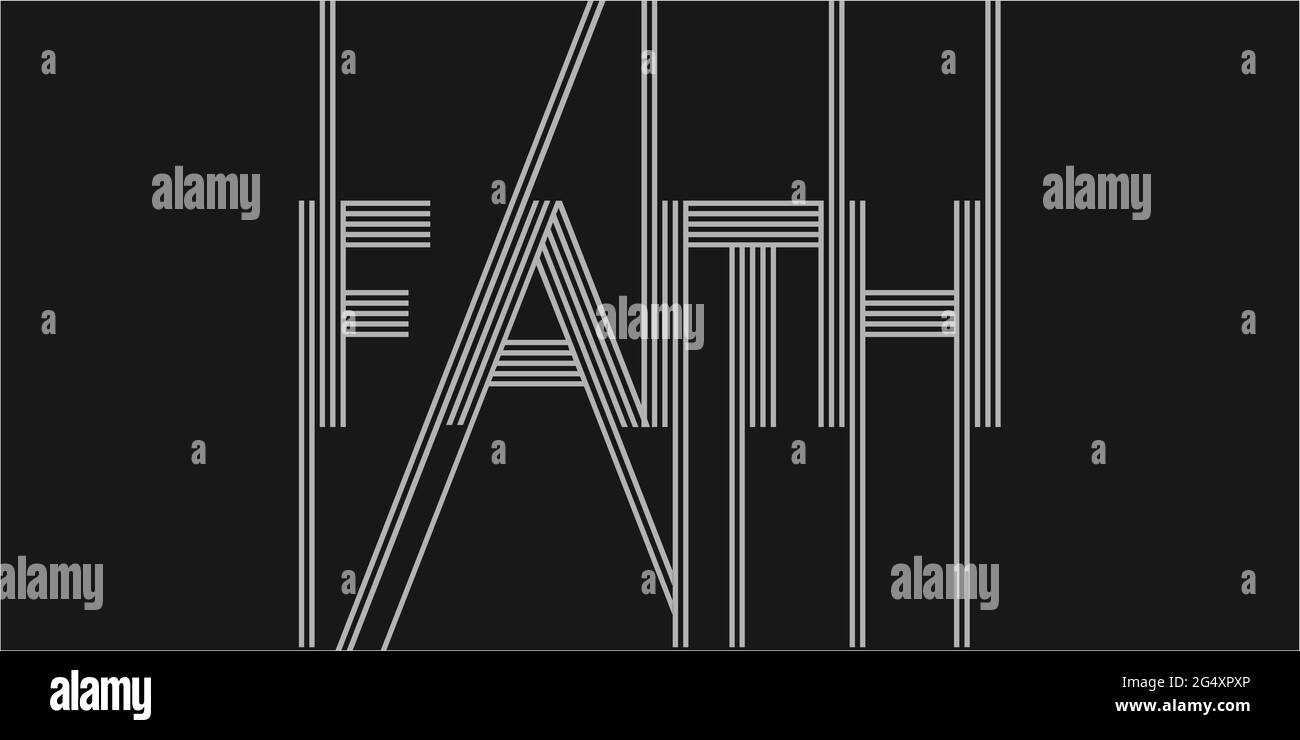 set of linear Vector typography phrase Faith text isolated circle in ...