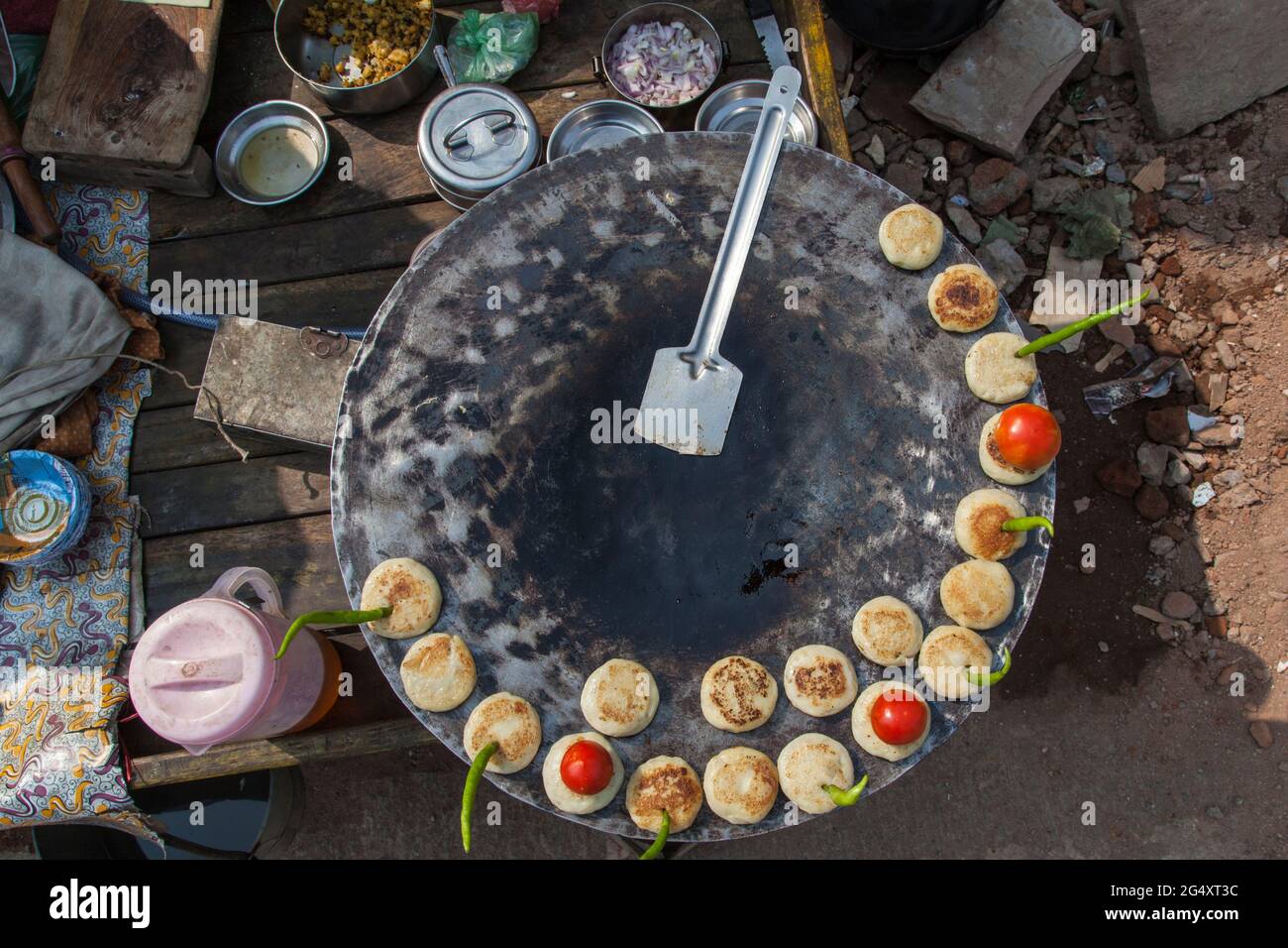 Aloo Tikki Chole (potato patties with chickpea curry), a popular Indian ...