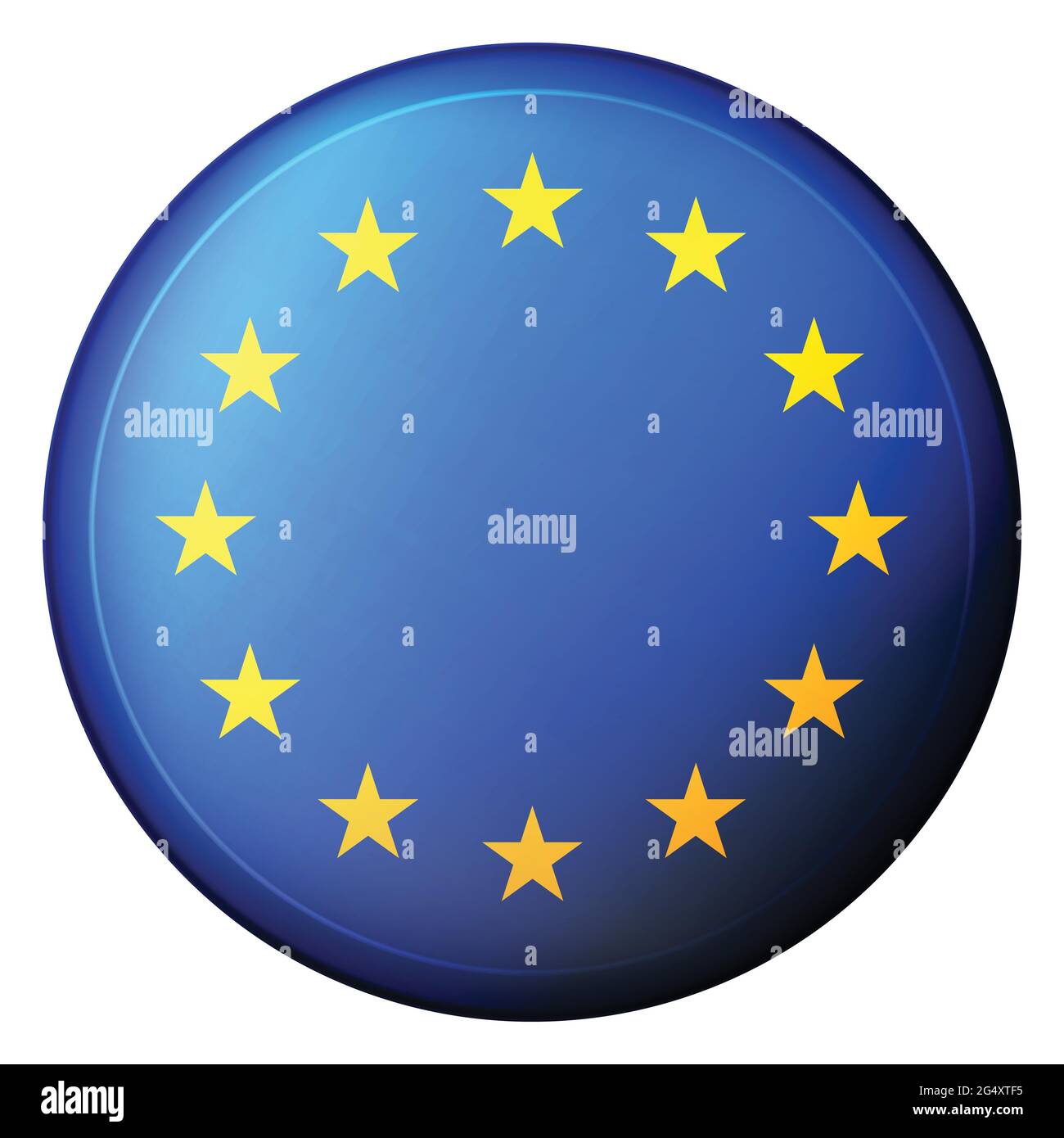 Glass light ball with European Union flag. Round sphere, template icon ...