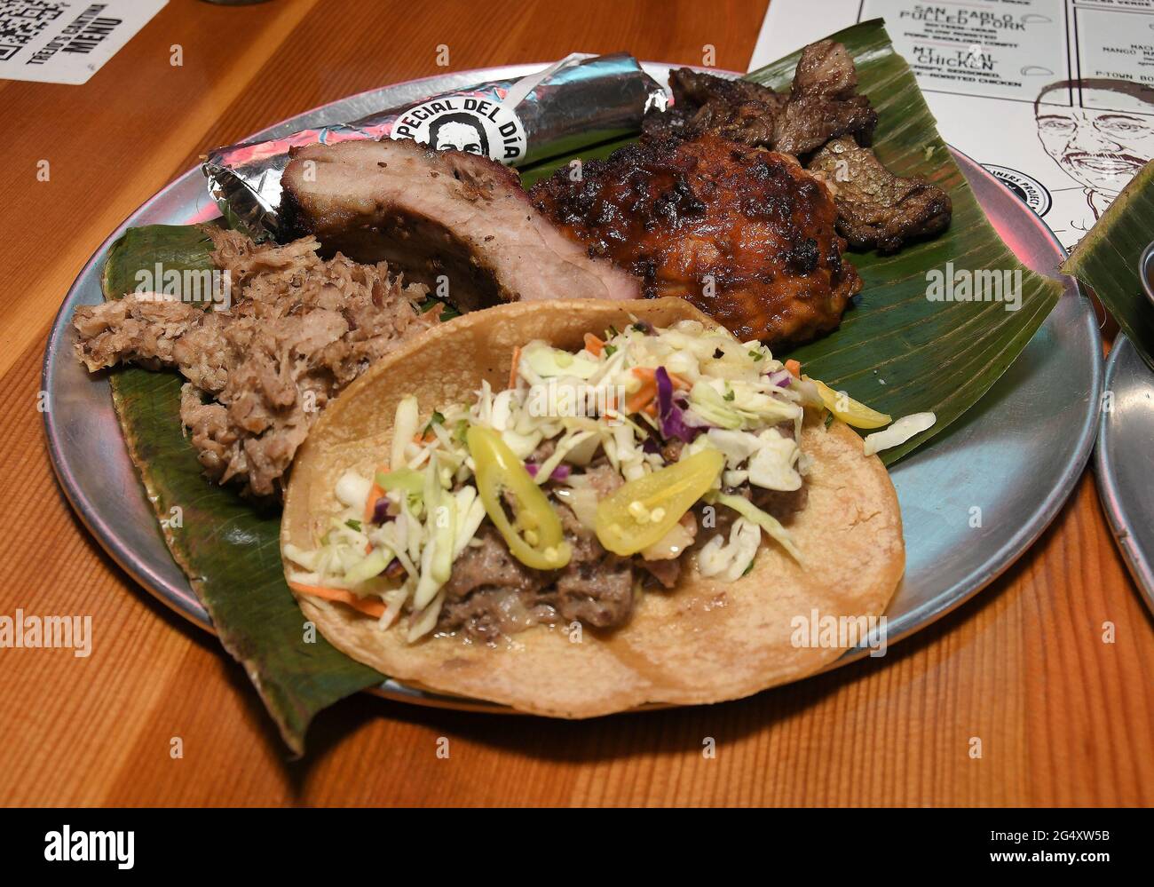 Los Angeles, USA. 23rd June, 2021. Park's Finest BBQ Platter includes a ...