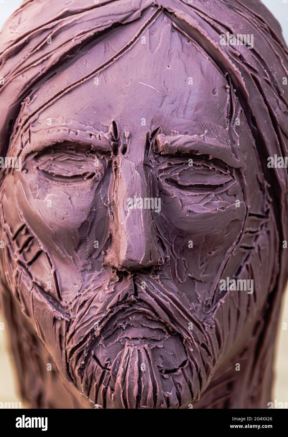 Photograph of Jesus Christ face clay sculpture Stock Photo - Alamy