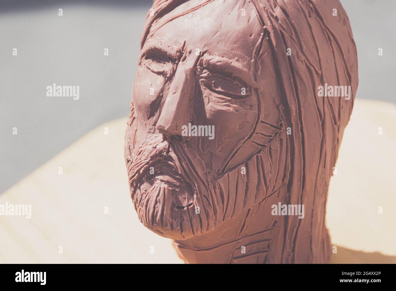 Photograph of Jesus Christ face clay sculpture Stock Photo - Alamy