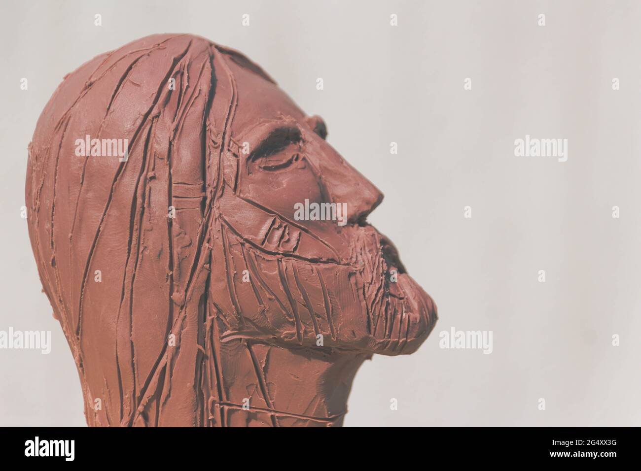Photograph of Jesus Christ face clay sculpture Stock Photo - Alamy