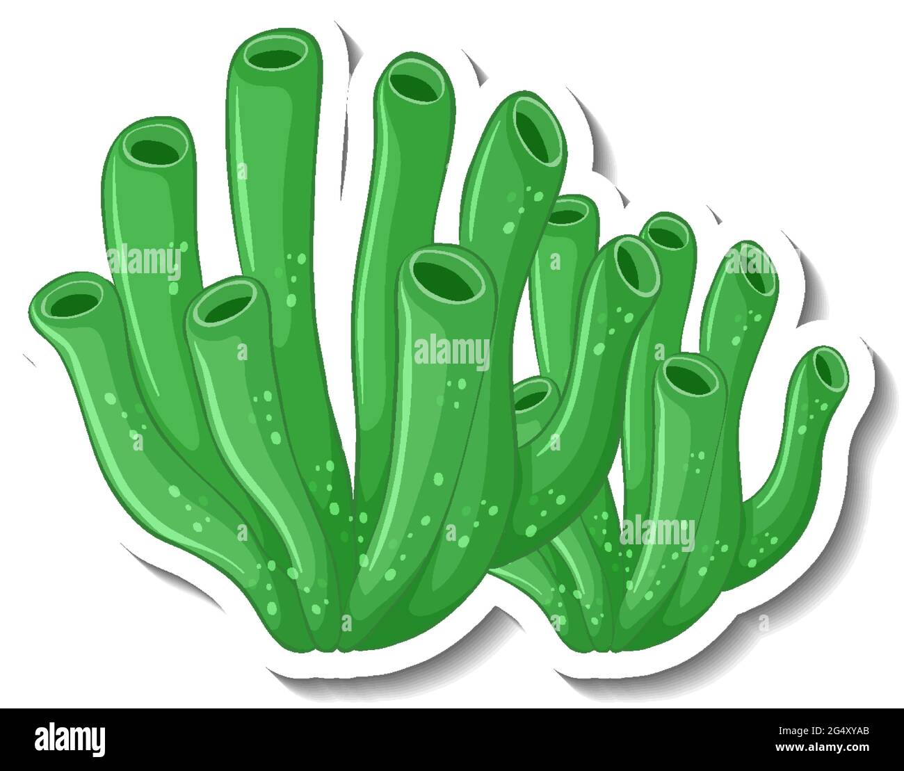 A sticker template with Coral sea element isolated illustration Stock ...