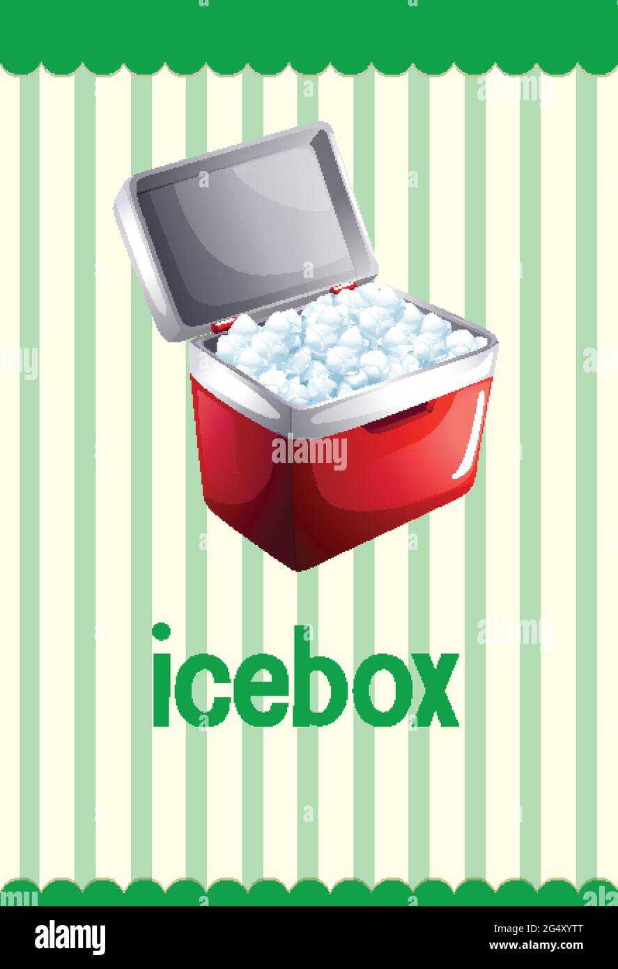 Vocabulary flashcard with word Icebox illustration Stock Vector Image ...