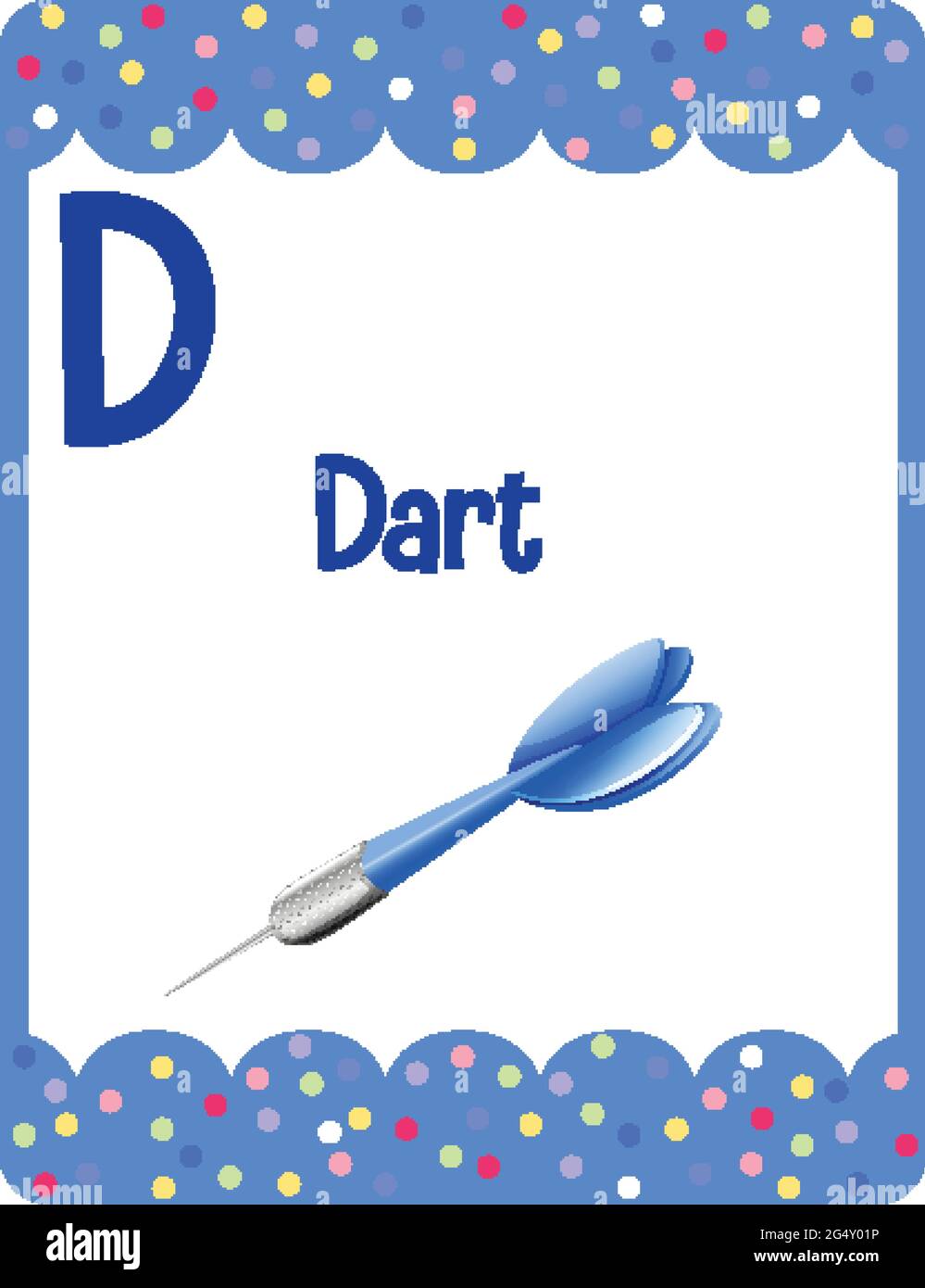 Alphabet flashcard with letter D for Dart illustration Stock Vector ... Alphabet flashcard with letter D for Dart illustration Stock Vector ...