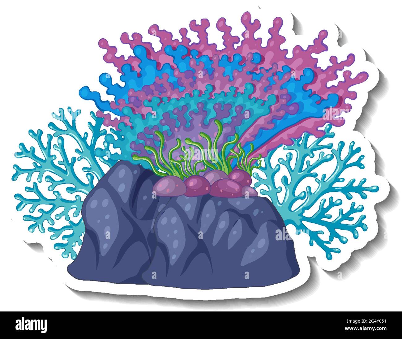 A sticker template with Coral sea element isolated illustration Stock ...