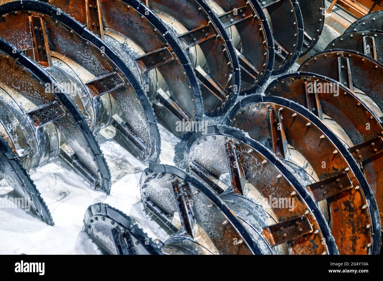 Mining and processing plant. Wet sand grading process Stock Photo - Alamy