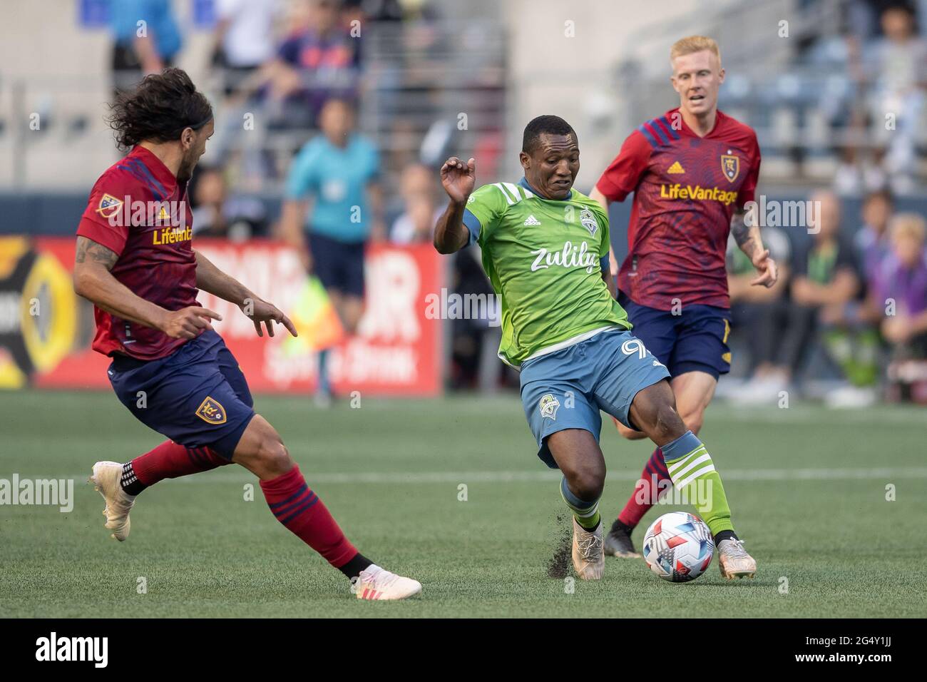 Seattle, United States. 23rd June, 2021. Seattle Sounders midfielder ...