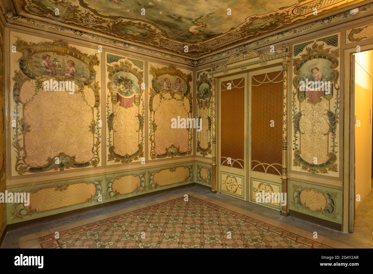 Modernist paintings and rooms in Casa O'Connor de Alcanar. It is ...