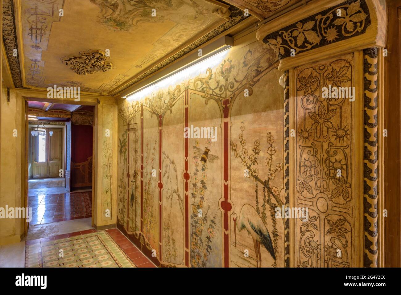 Modernist paintings and rooms in Casa O'Connor de Alcanar. It is ...