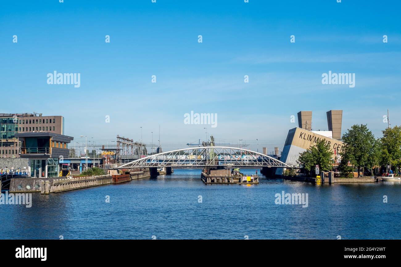 AMSTERDAM - OCTOBER 2: Architecture design buildings around pier near ...