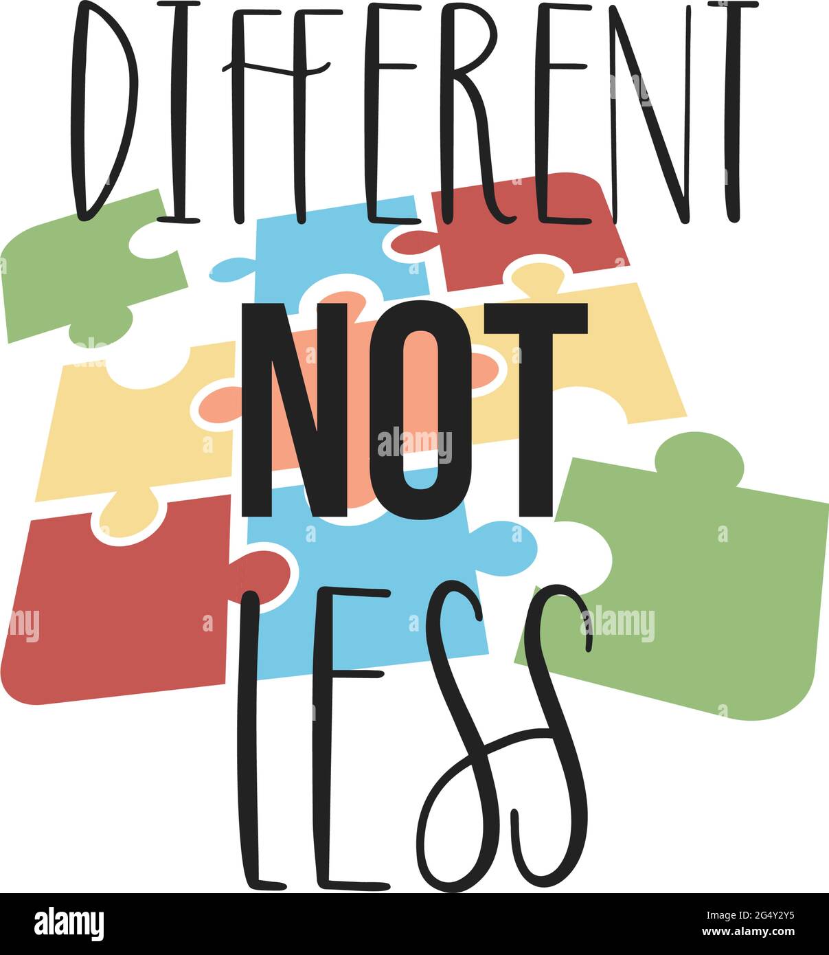 Different not less quote lettering typography illustration Stock Vector ...