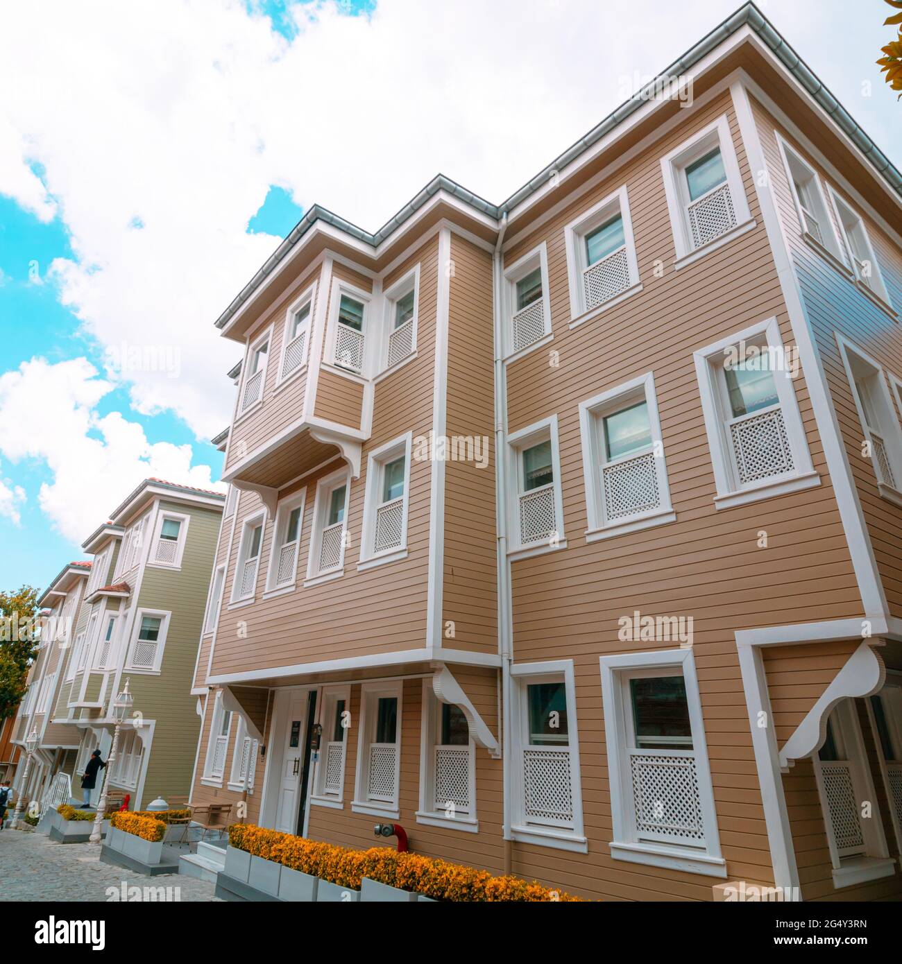 Istanbul Turkey - 6.5.2021: Traditional Turkish Houses in Sogukcesme ...