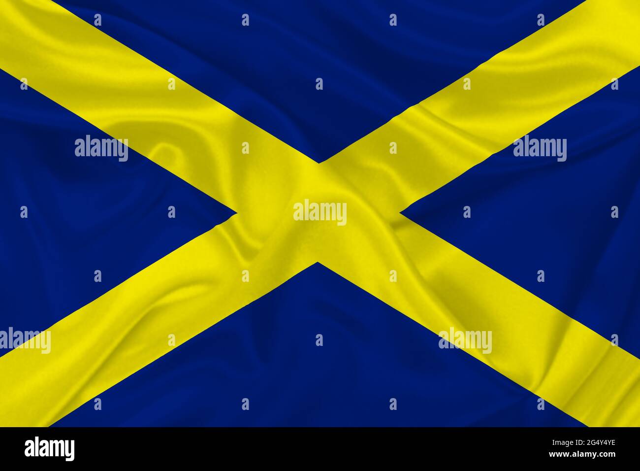 3D Flag of Scotland on wrinkled fabric Stock Photo - Alamy