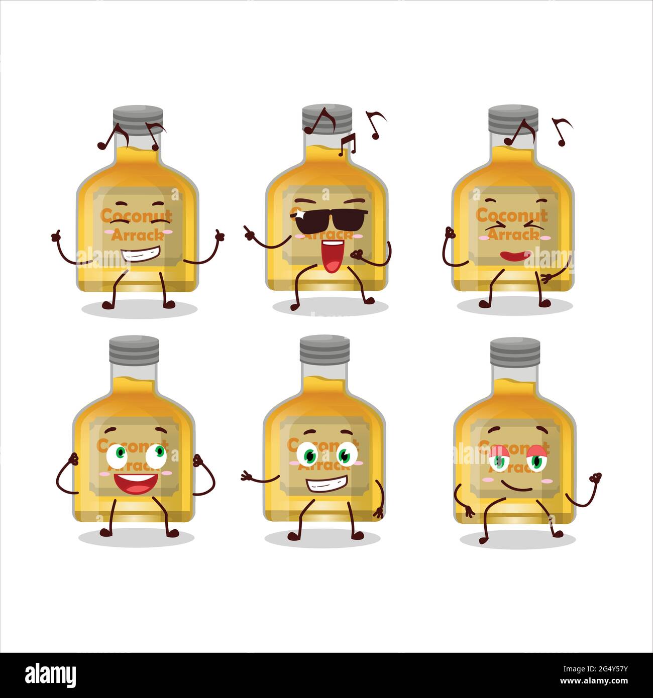 An image of coconut arrack dancer cartoon character enjoying the music ...