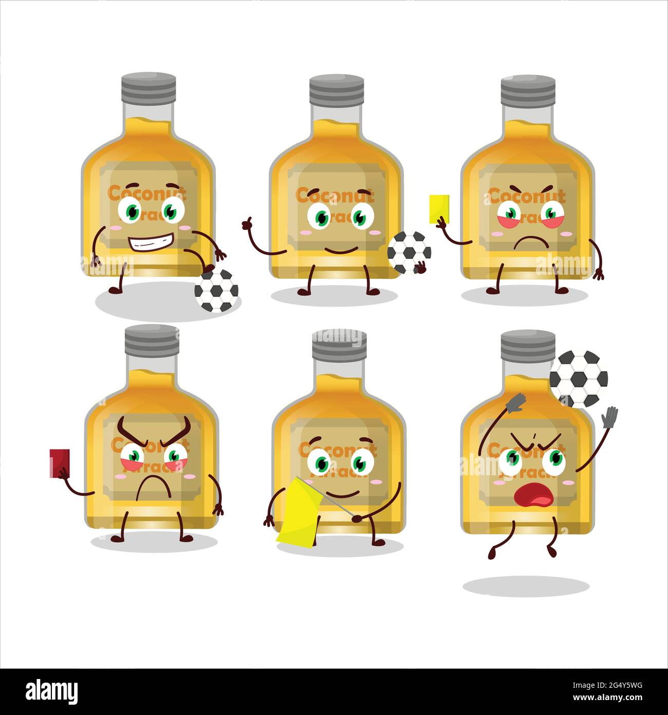 Coconut arrack cartoon character working as a Football referee. Vector ...