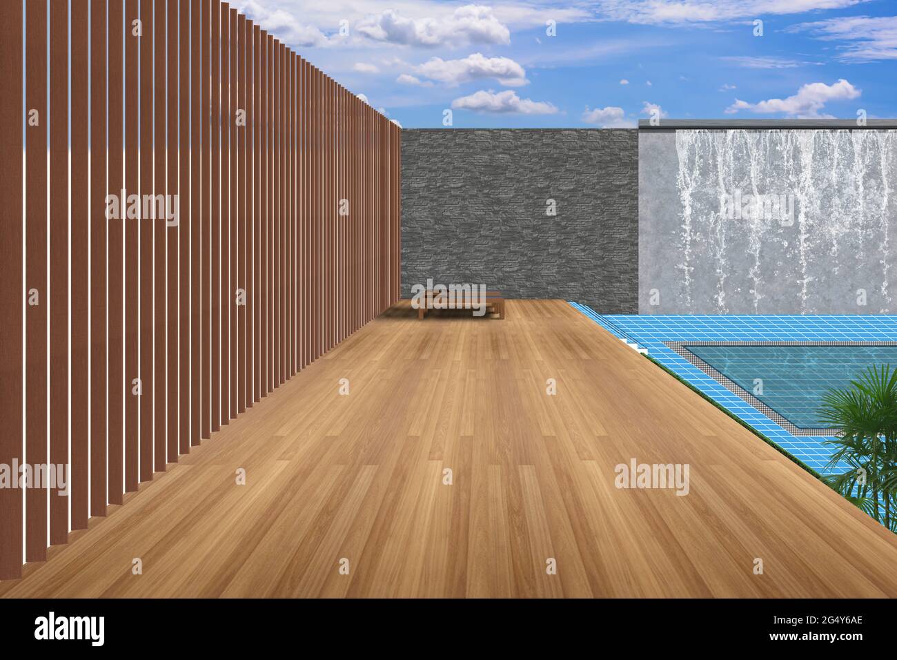 The modern courtyard. 3D design concept Stock Photo - Alamy
