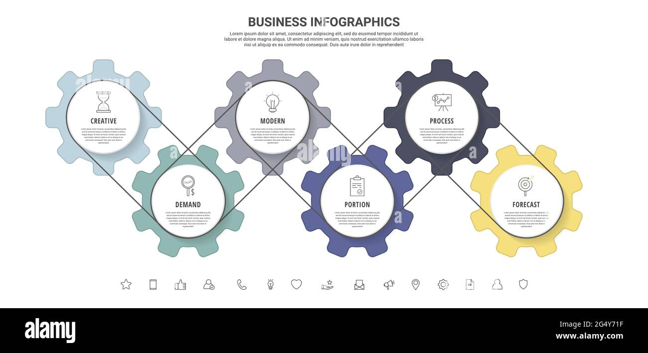 Stock Infographic Timeline With Gear Mechanic Concept
