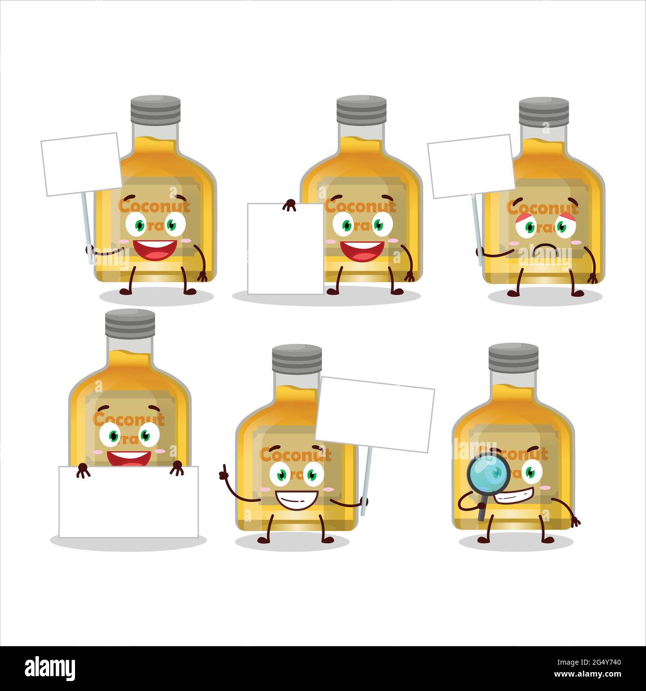 Coconut arrack cartoon character bring information board. Vector ...