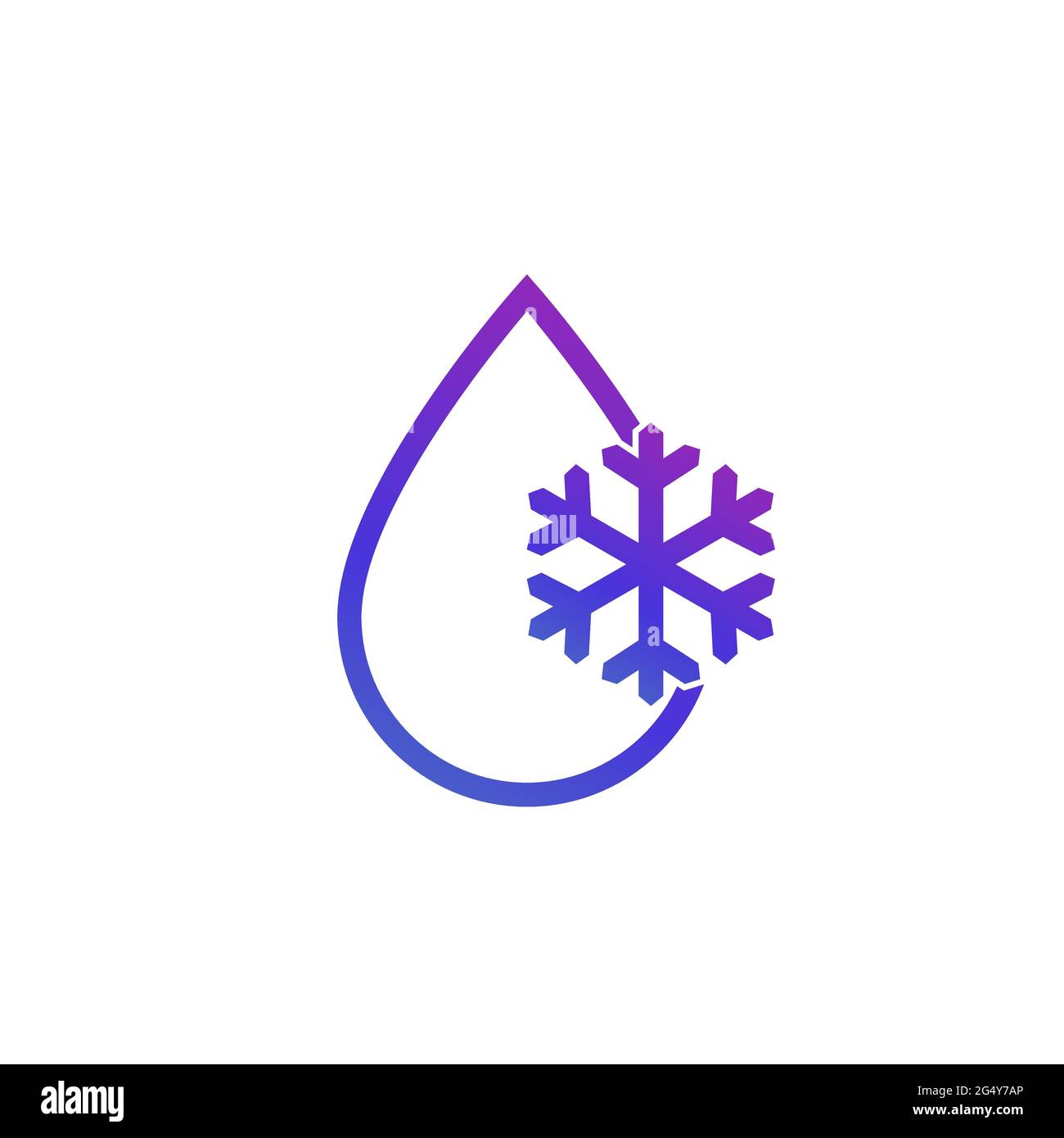 drop with snowflake, frozen water, ice icon Stock Vector Image & Art ...