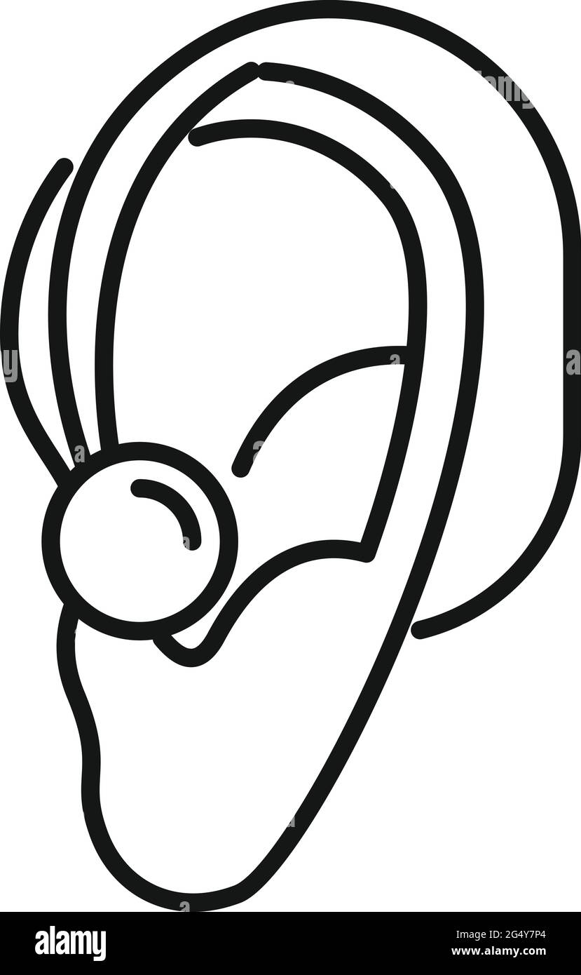 Hearing aid icon, outline style Stock Vector Image & Art - Alamy