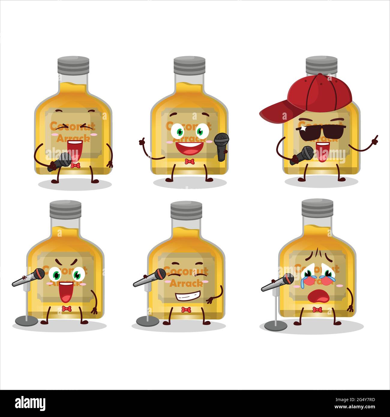 A Cute Cartoon design concept of coconut arrack singing a famous song ...