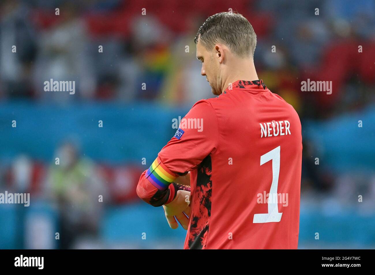 goalwart Manuel NEUER (GER) with rainbow colors captain armband, action ...