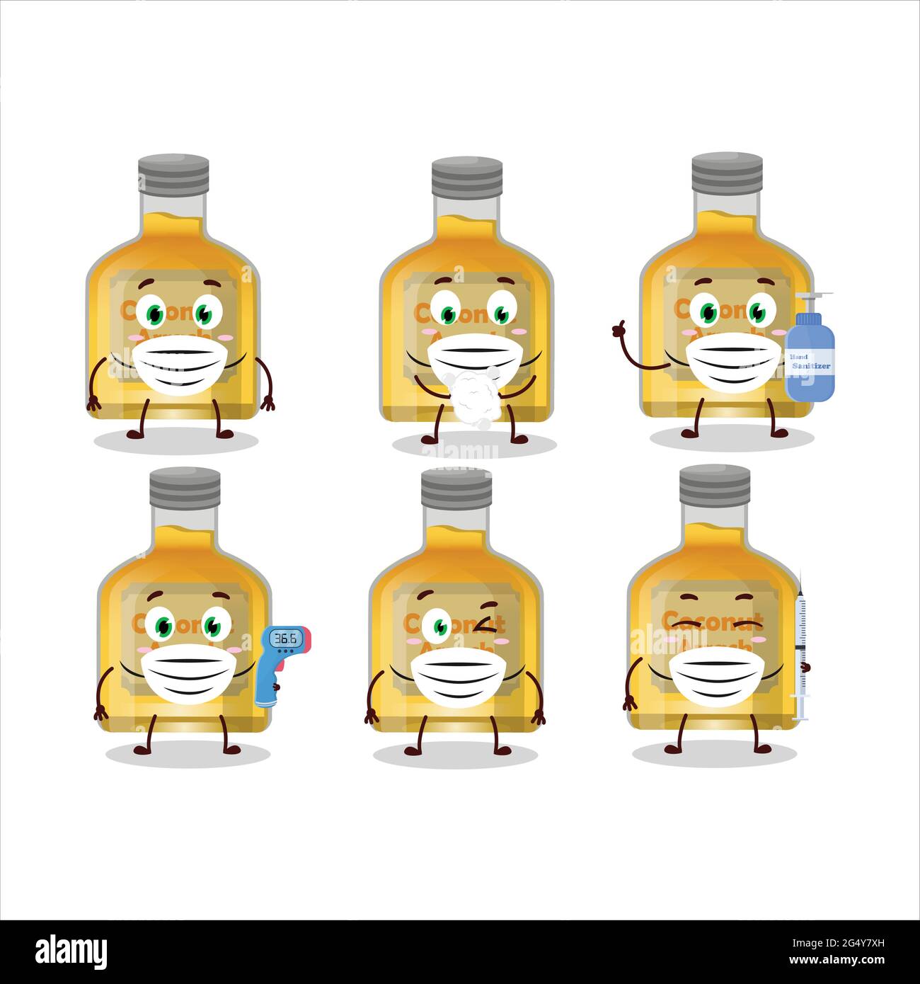 A picture of coconut arrack cartoon design style keep staying healthy ...