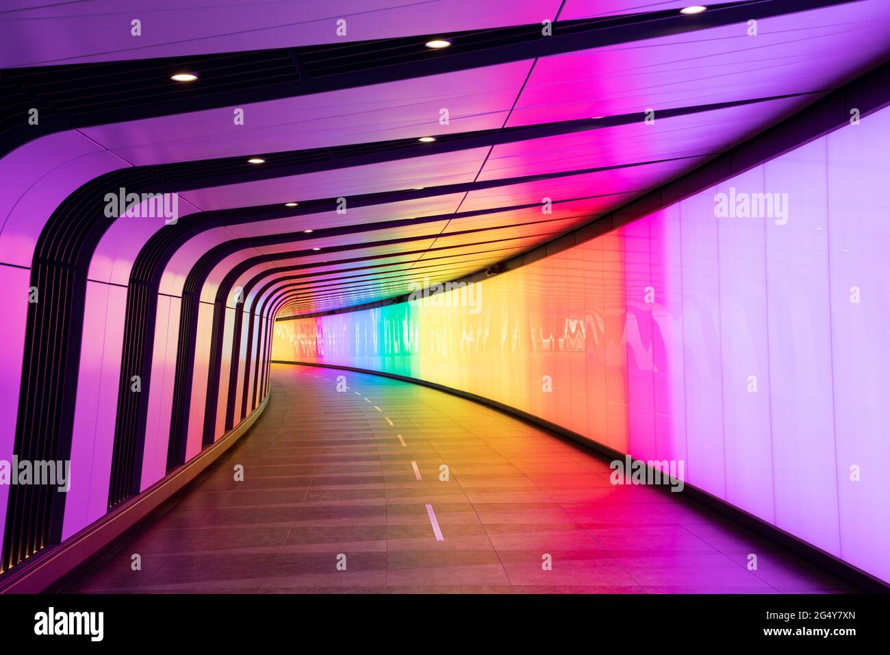 Underpass between St Pancras and Kings Cross Station, London England UK ...