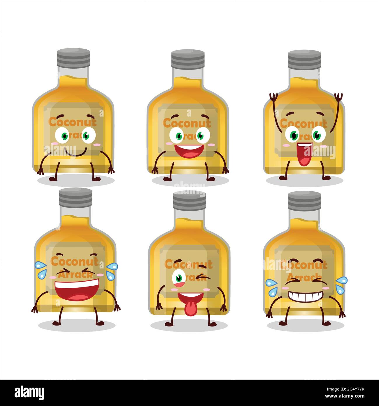 Cartoon character of coconut arrack with smile expression. Vector ...