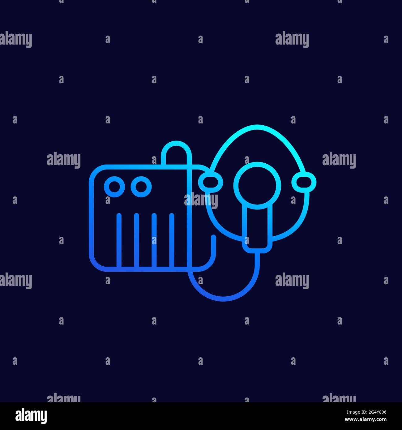 nebulizer, inhaler with mask line vector icon Stock Vector Image & Art ...