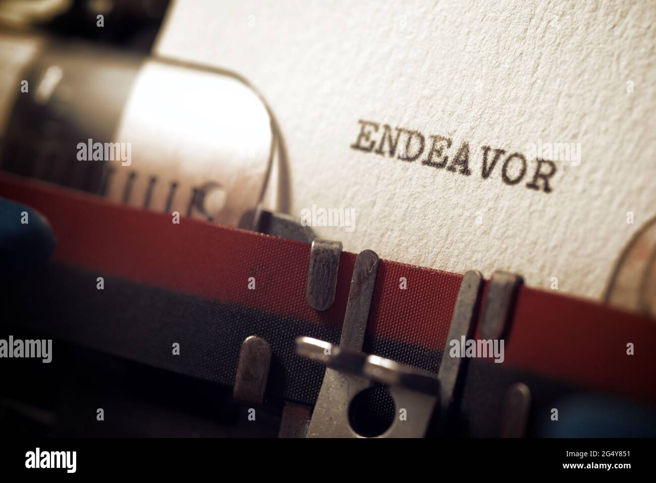 The word endeavor written with a typewriter Stock Photo - Alamy