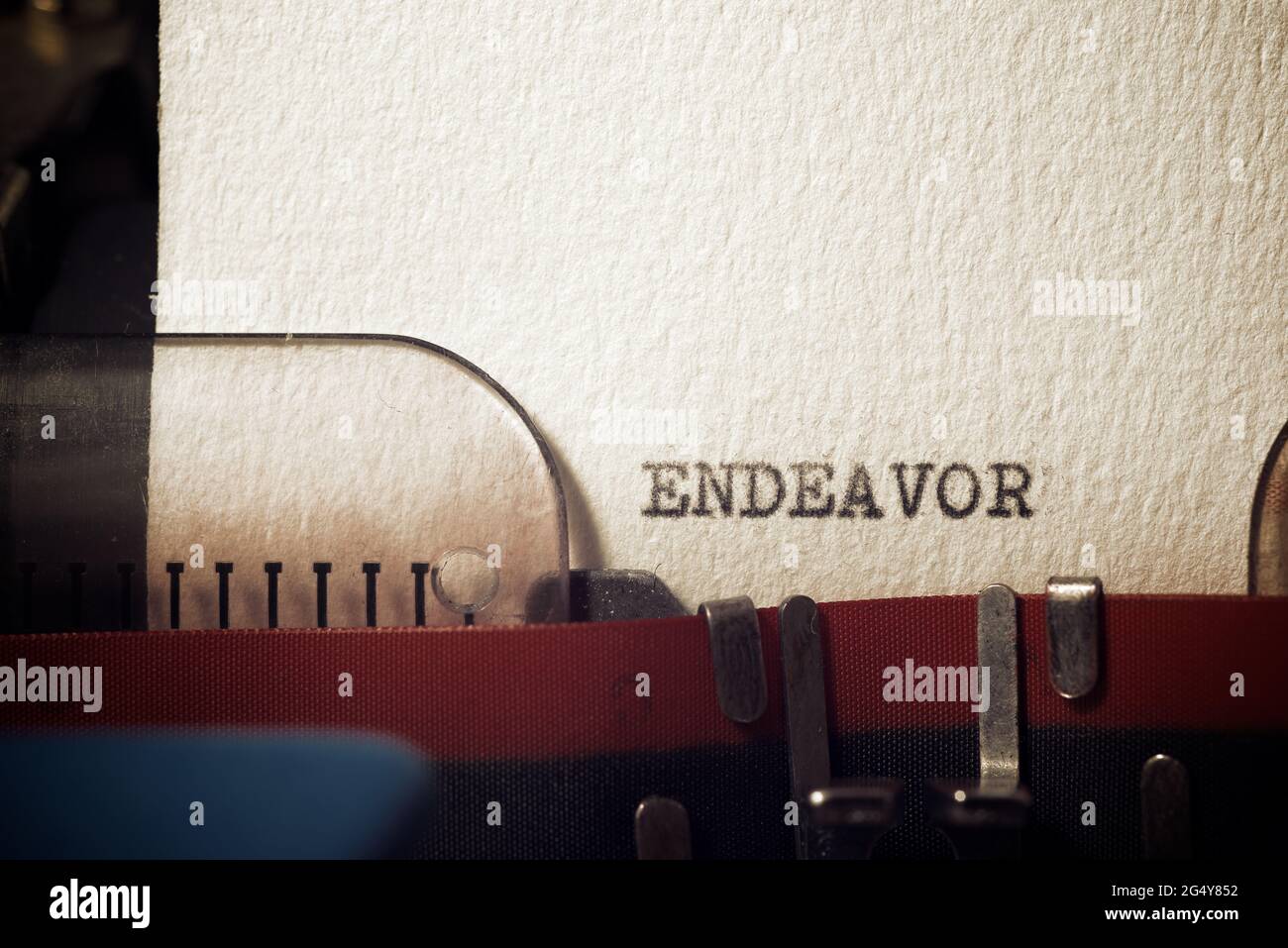The word endeavor written with a typewriter Stock Photo - Alamy