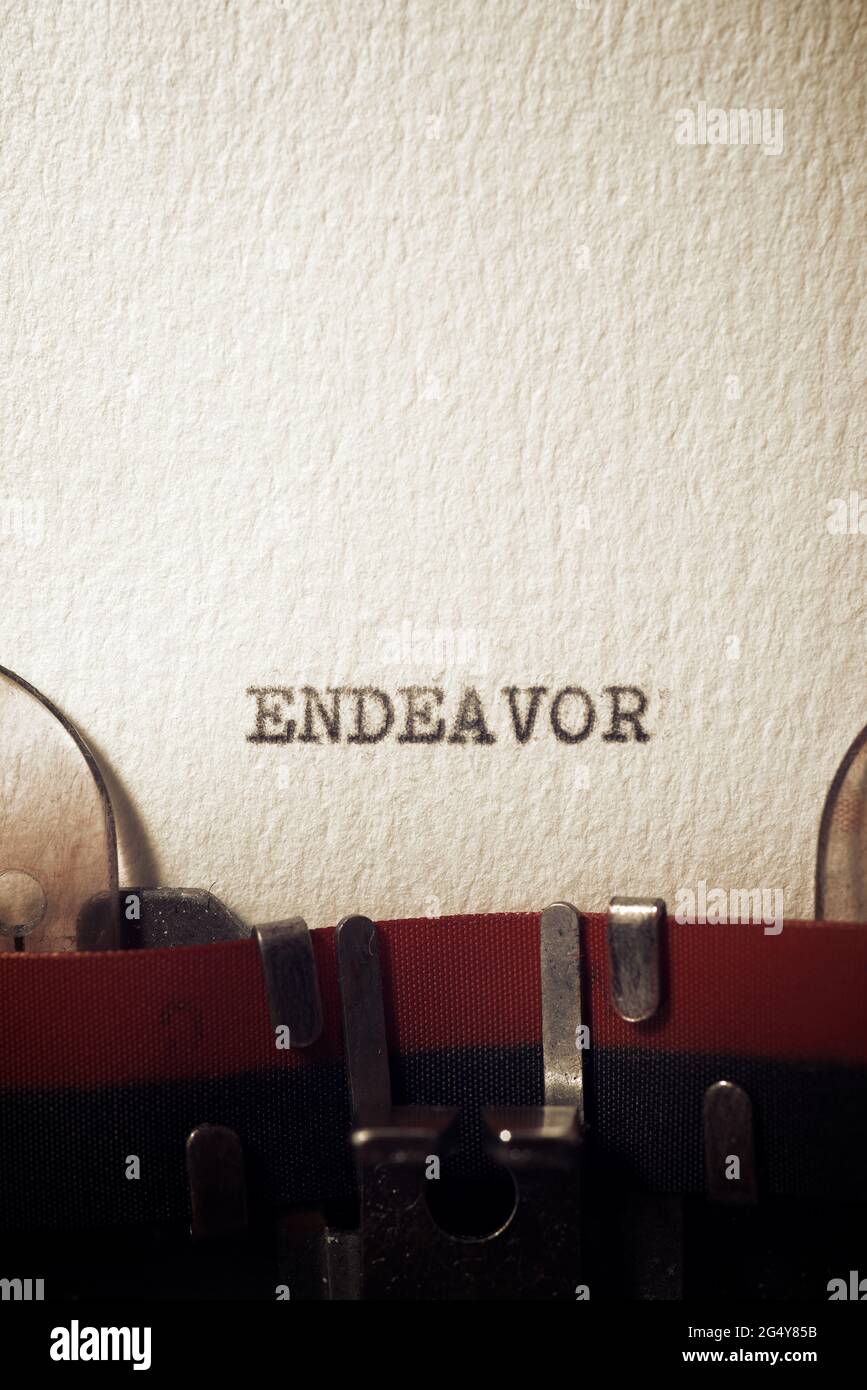 The word endeavor written with a typewriter Stock Photo - Alamy