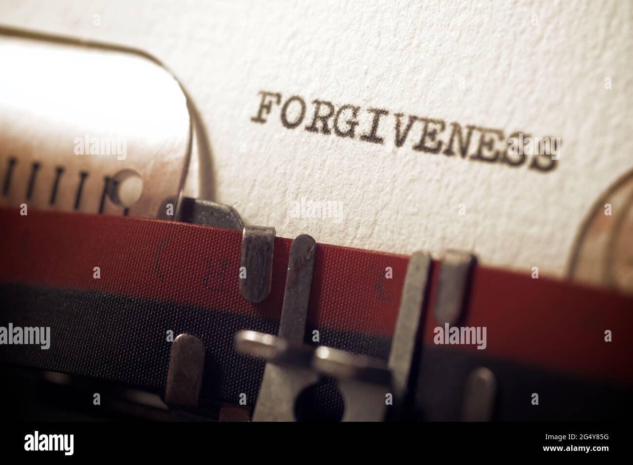 The word forgiveness written with a typewriter Stock Photo - Alamy