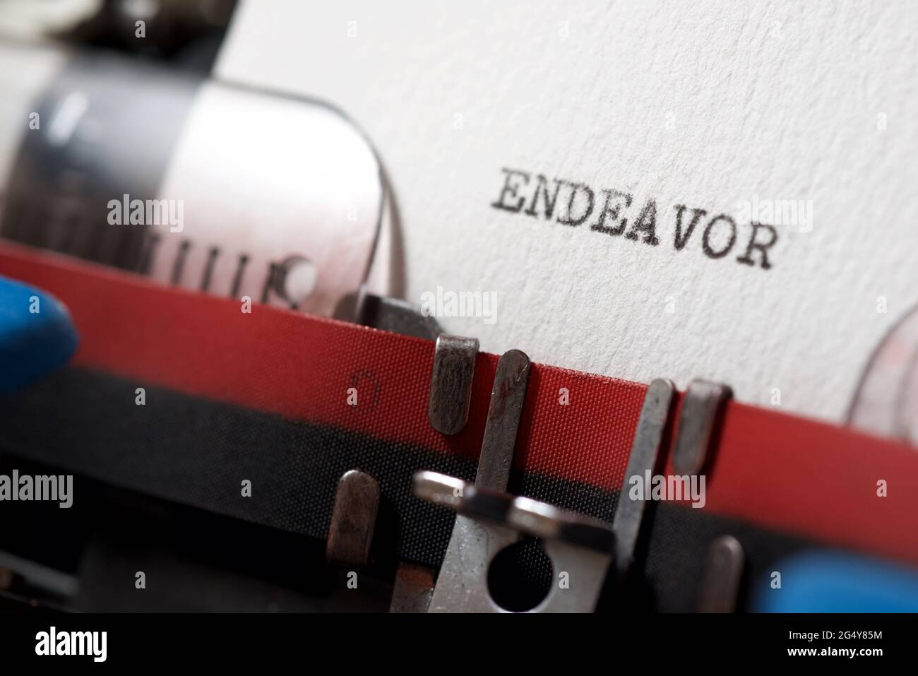 The word endeavor written with a typewriter Stock Photo - Alamy