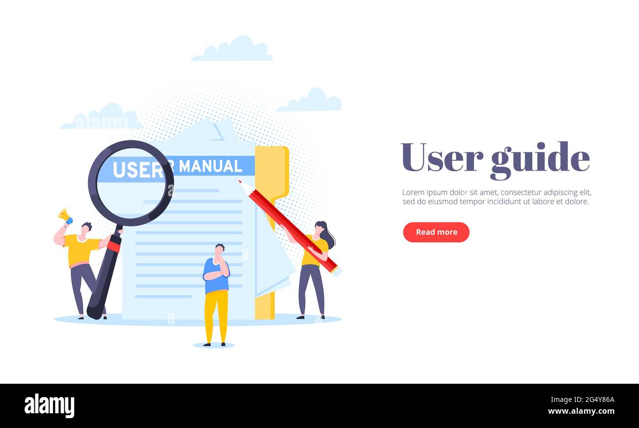 User manual guide book flat style design vector illustration Stock ...