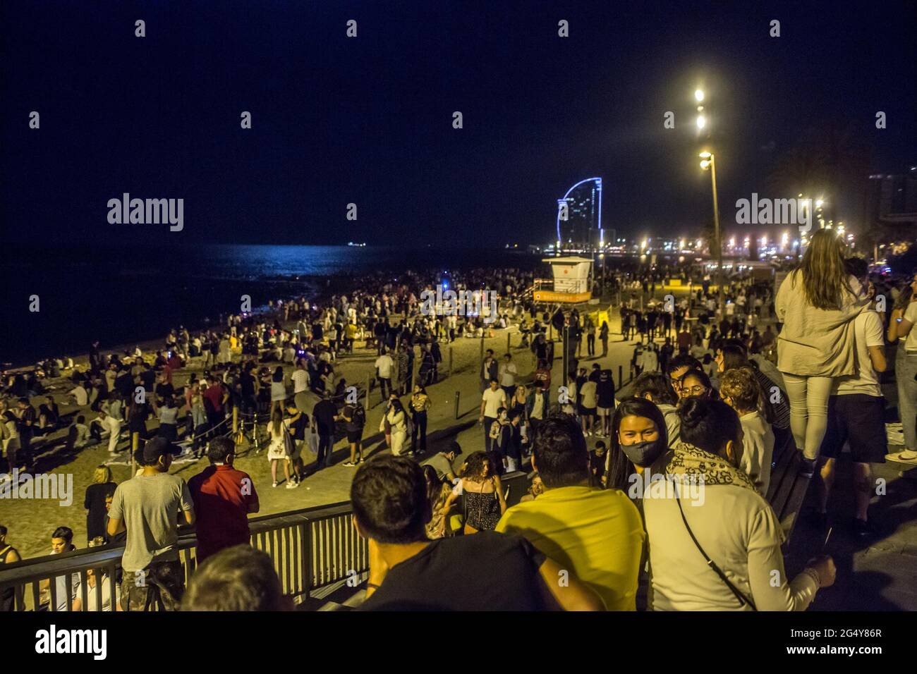 Barcelona, Catalonia, Spain. 23rd June, 2021. People are seen watching ...