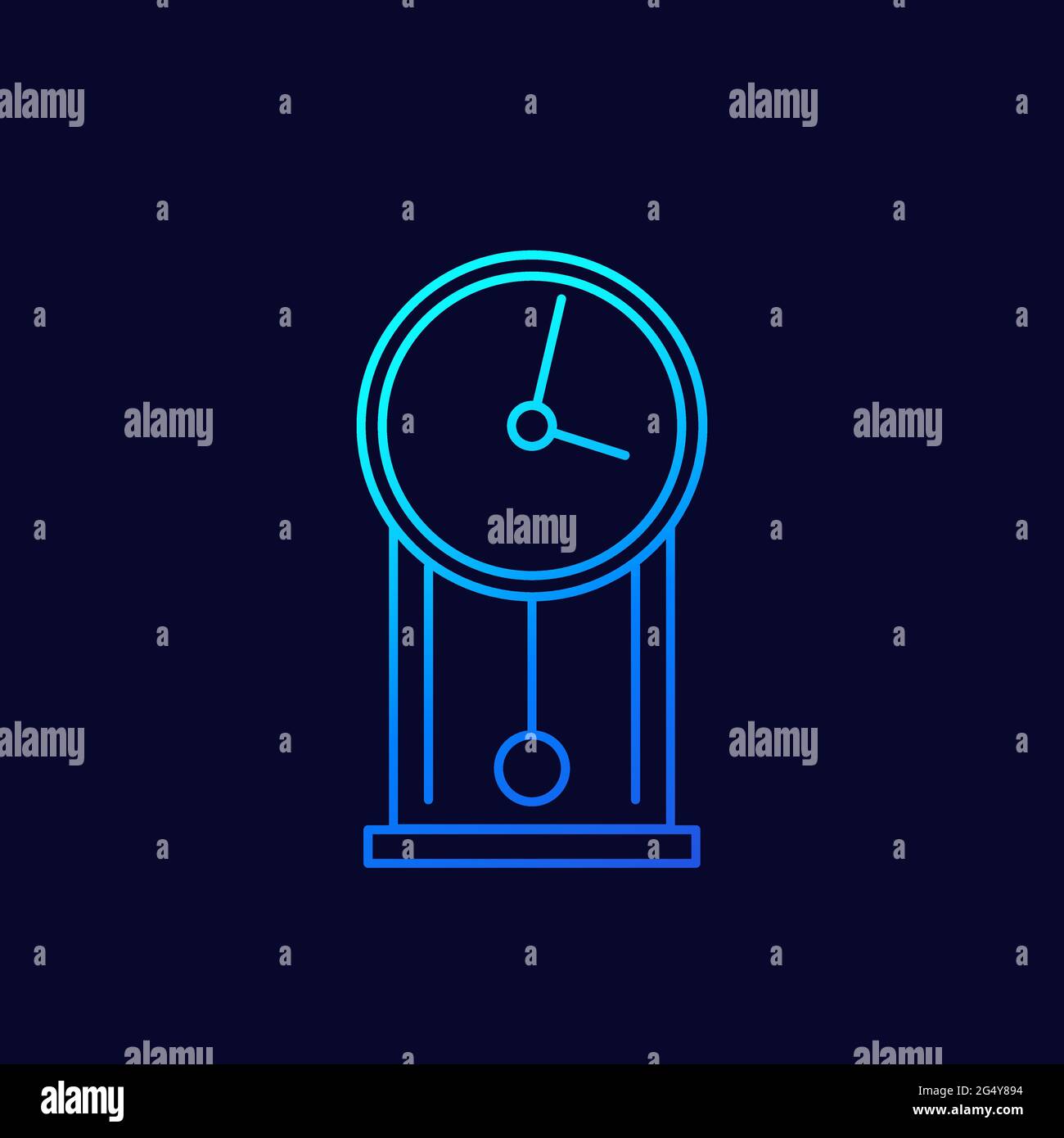 Retro wall clock line vector icon Stock Vector Image & Art - Alamy