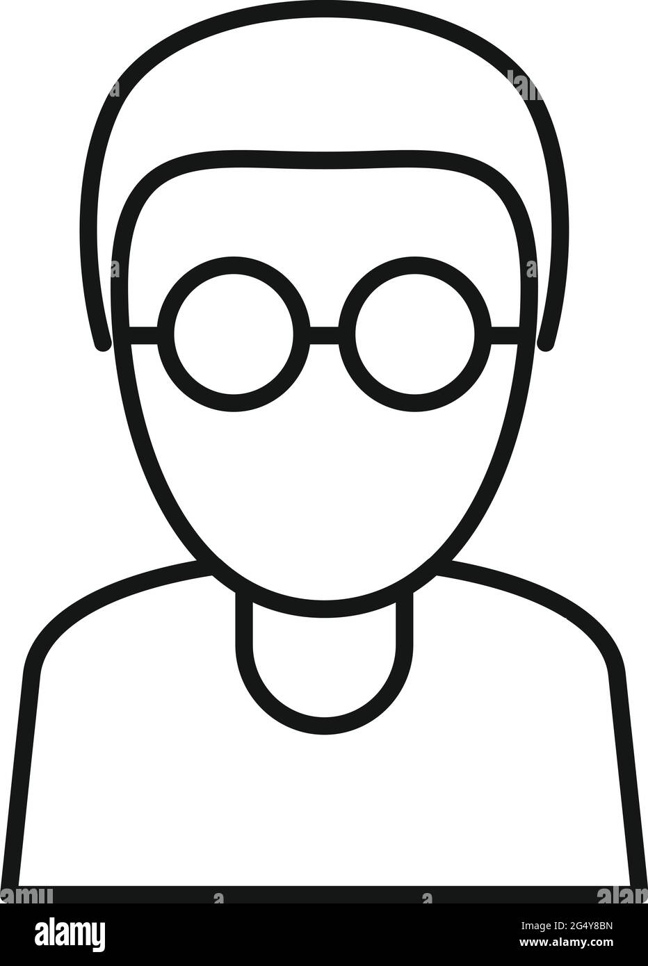 Senior man icon outline Black and White Stock Photos & Images - Alamy
