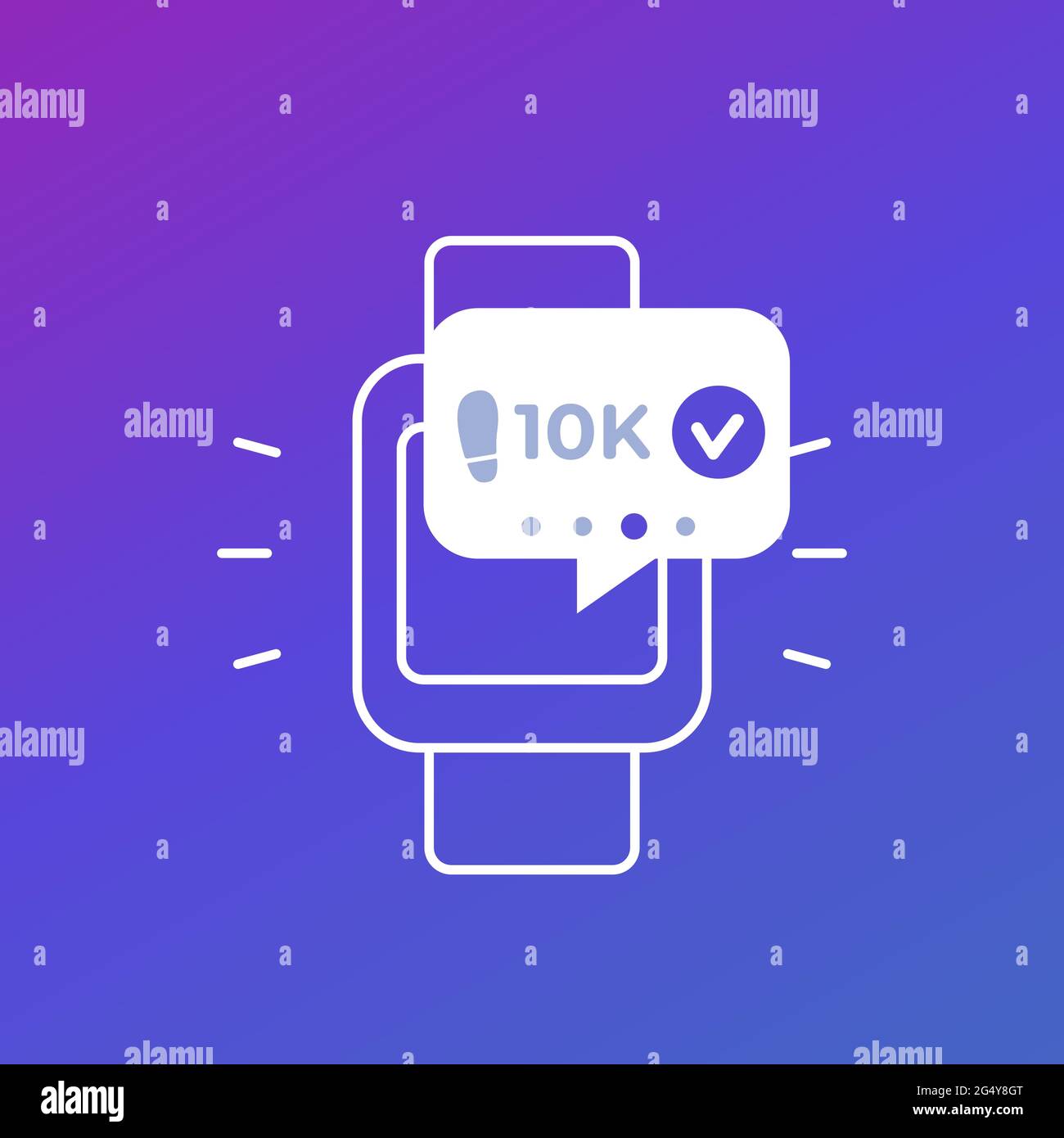 Fitness app, track the steps in smart watch icon Stock Vector Image ...