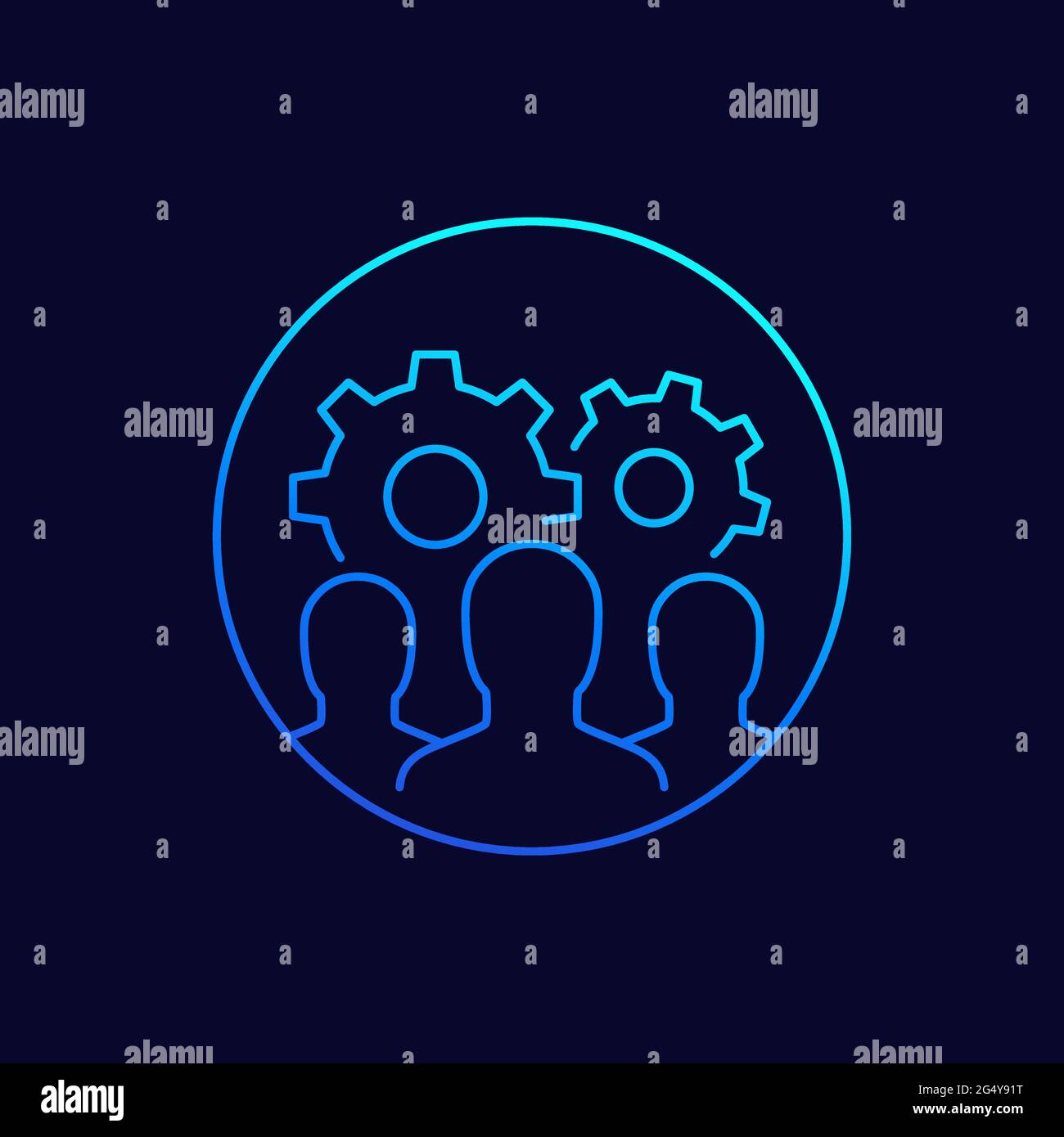 team interaction, HR concept line vector icon Stock Vector Image & Art ...