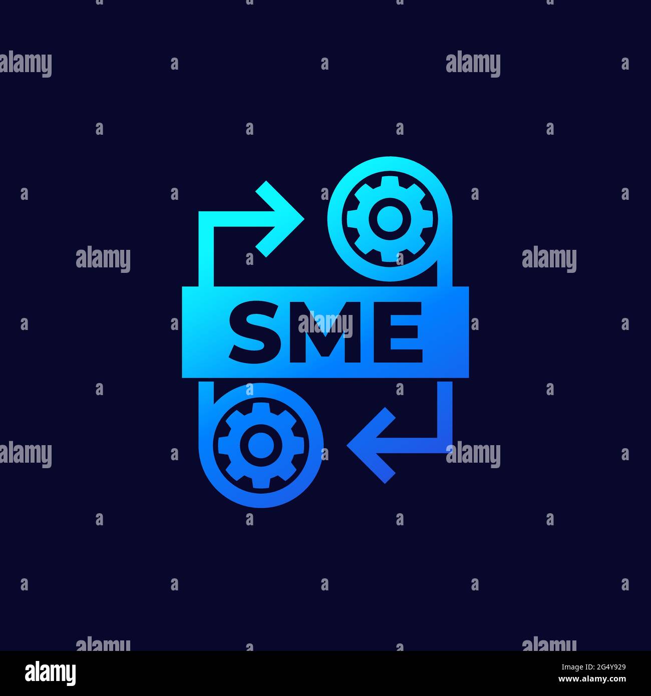 SME icon with gears and arrows, vector Stock Vector Image & Art - Alamy