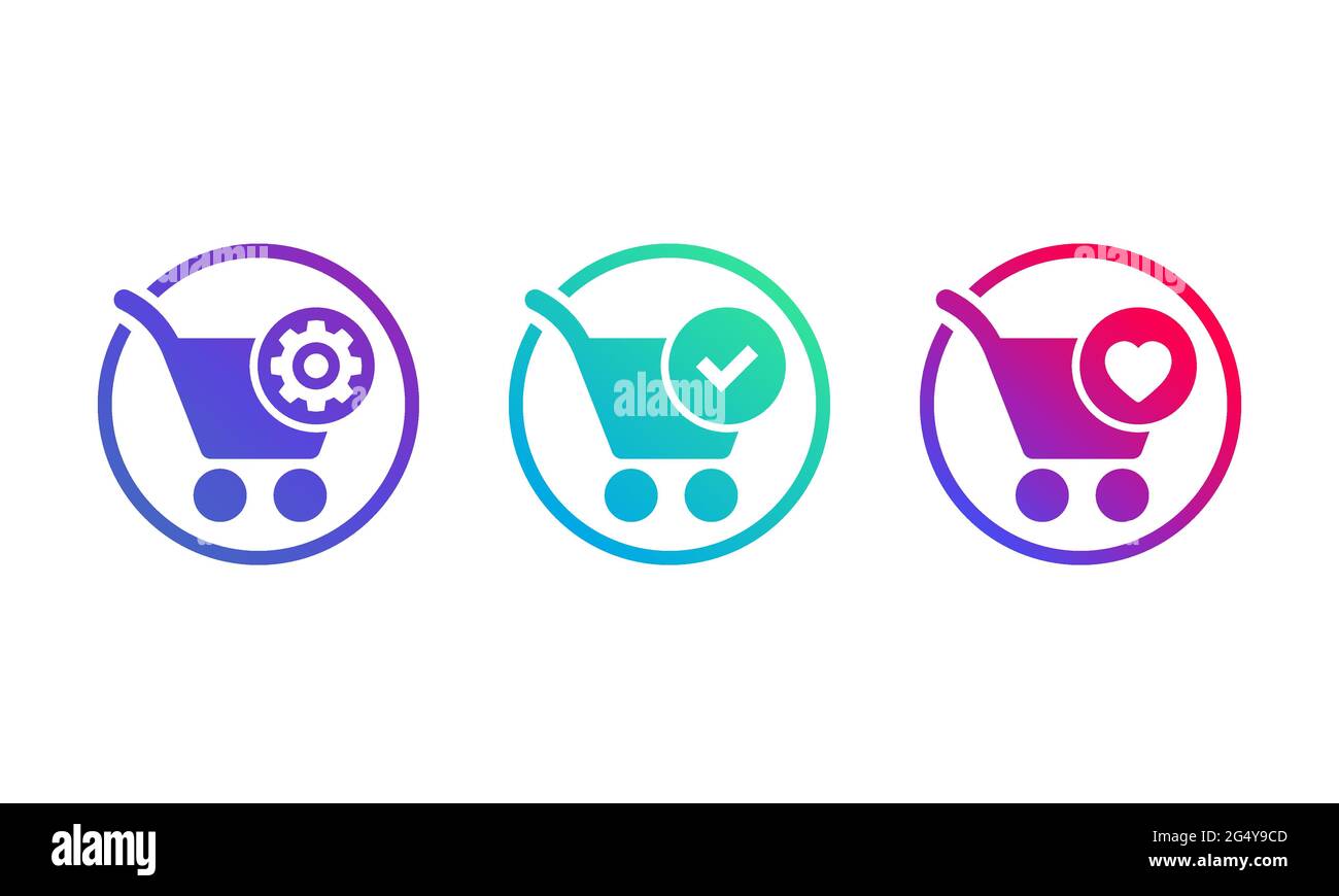 order processing, complete, add to favorites icons Stock Vector Image ...