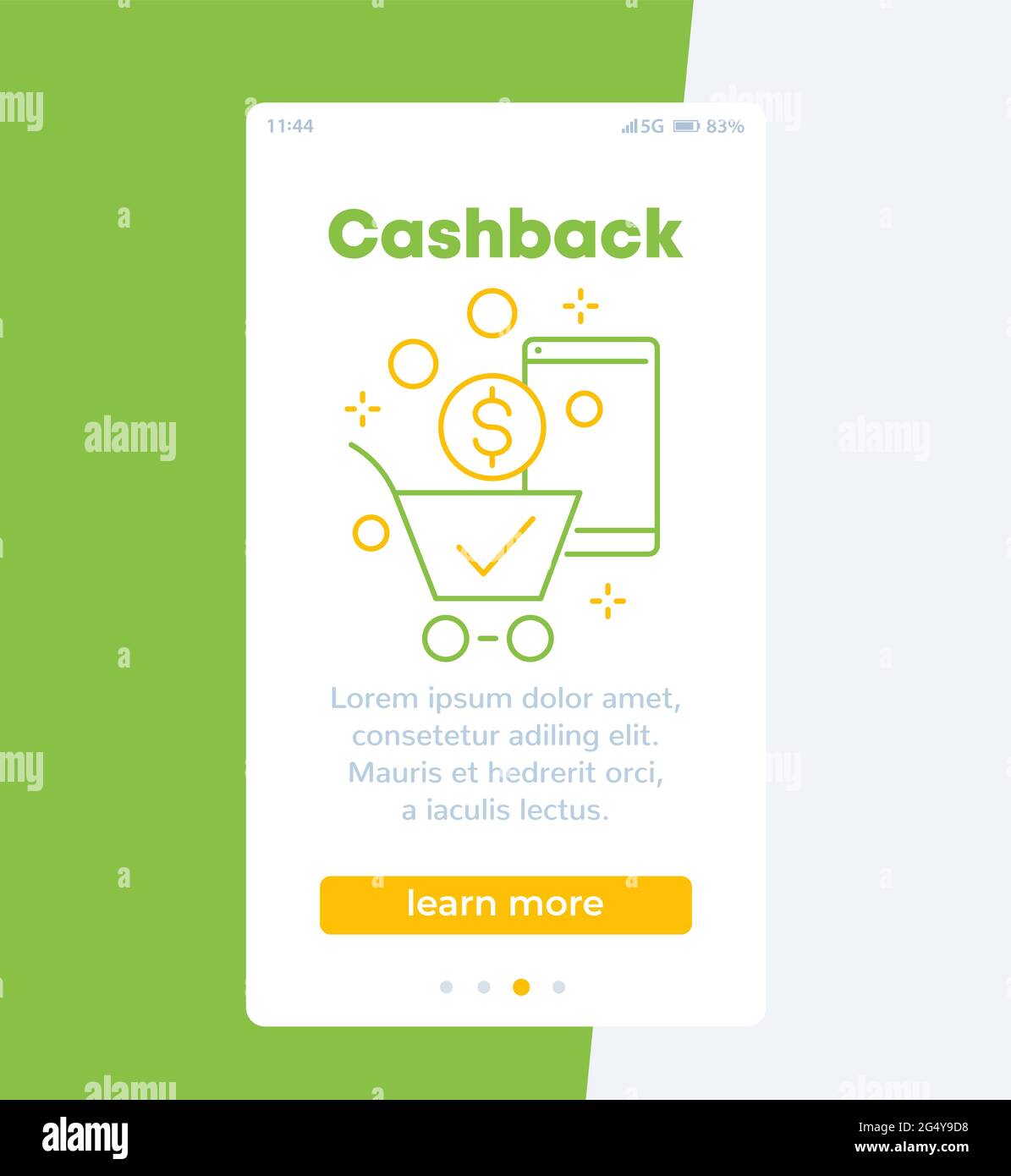 Cashback banner, mobile design with line icon Stock Vector Image & Art ...